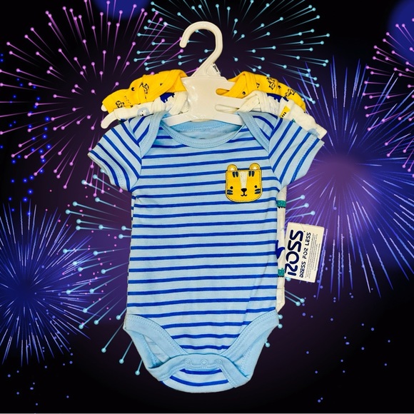 Bon Bebe | One Pieces | Nwt Bon Bb Set Of 3 Boys Tiger Printed Short ...